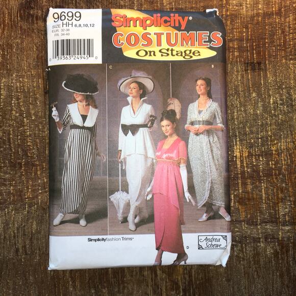 Simplicity | Office | Simplicity Sewing Pattern 9699 My Fair Lady Titanic On Stage Costume 62 ...